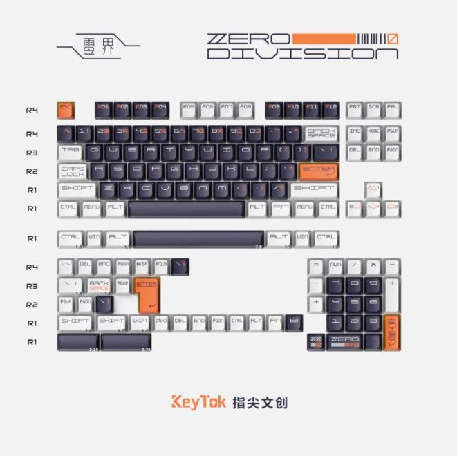 Keytok KOL Zero Division Dye-Sub PBT Keycaps 142pcs / Set | BPC Technology