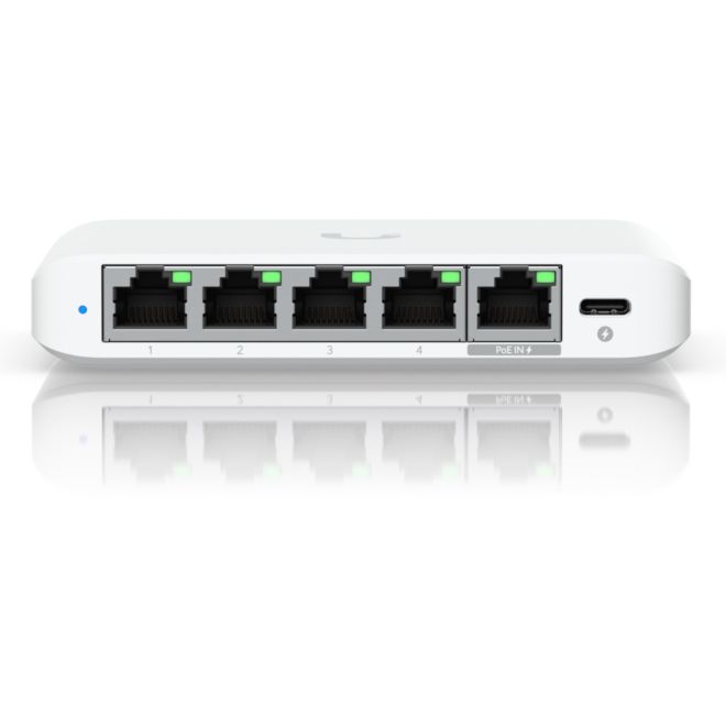 Ubiquiti Flex Mini 2.5G, (4) 2.5 GbE Ports, (1) 2.5 GbE PoE Input Port ...